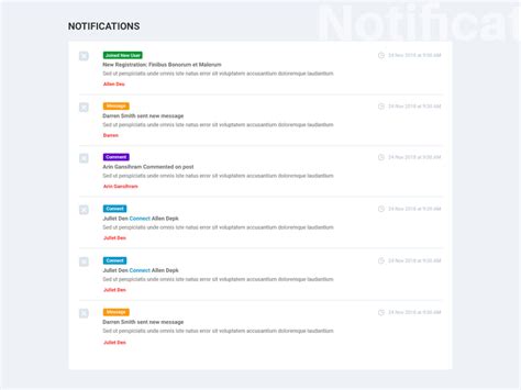 Notifications By Graziela Kolling Da Silva Dashboard Design Template Website Design