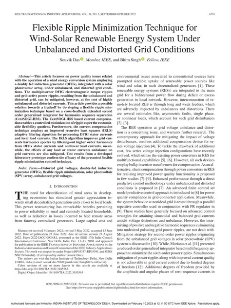 Pdf Flexible Ripple Minimization Technique For Windsolar Renewable Energy System Under