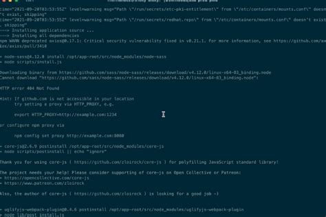 Nodejs Ubi Failing Due To Upstream Removal Of Binding Release