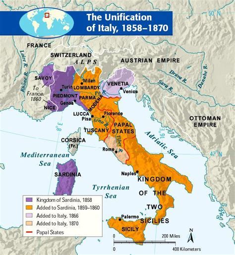 The Unification Of Italy 1858 1870 Italian Maps On The Web