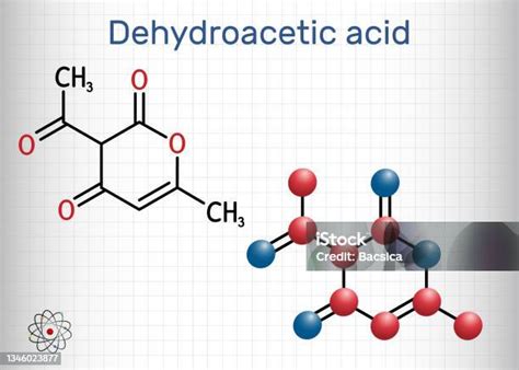 탈수염산 분자 케톤 살균제 항균제 가소제 E265입니다 구조적 화학 적 포뮬러 및 분자 모델 케이지에 종이 시트 0명에 대한 스톡 벡터 아트 및 기타 이미지 Istock