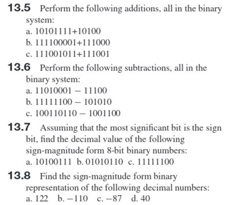 solved 13 5 perform the following additions all in the