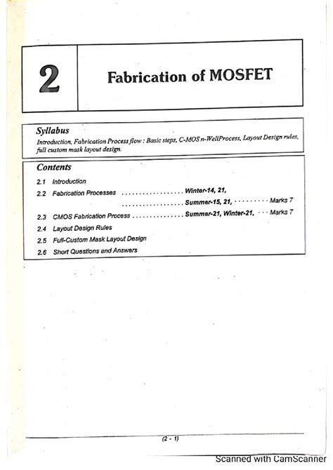Ch 2 Vlsi It Is Material Given For Tutorial And Understanding For