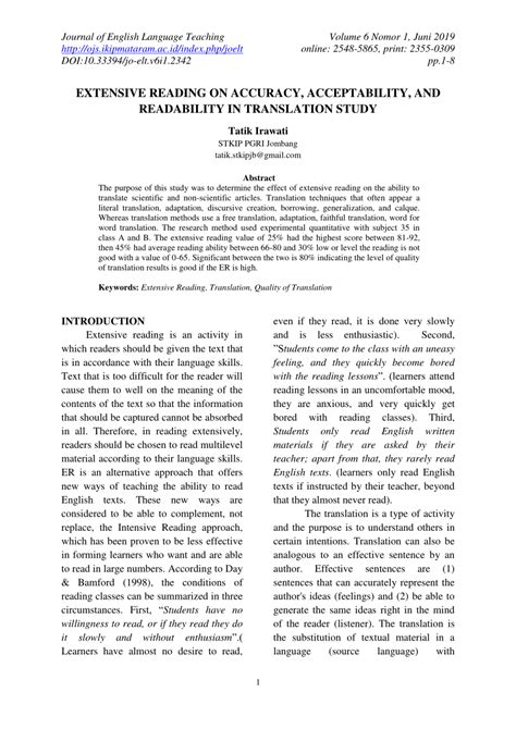 Pdf Extensive Reading On Accuracy Acceptability And Readability In