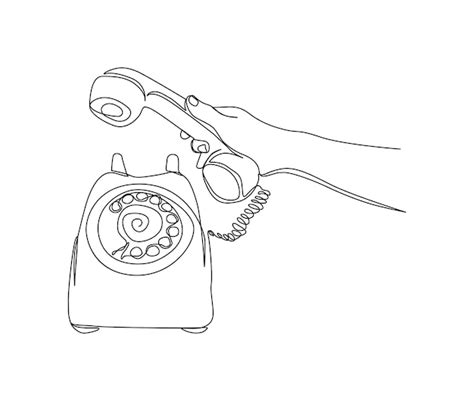 Premium Vector Continuous One Line Drawing Of Hand Holding Telephone