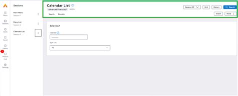 User Interface Overview Help Financials