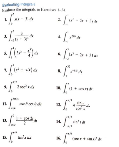 solved evaluating integrals evaluate the integrals in