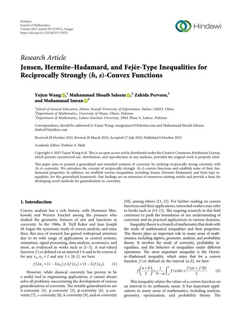 Pdf Jensen Hermite Hadamard And Fejér Type Inequalities For Reciprocally Strongly H S