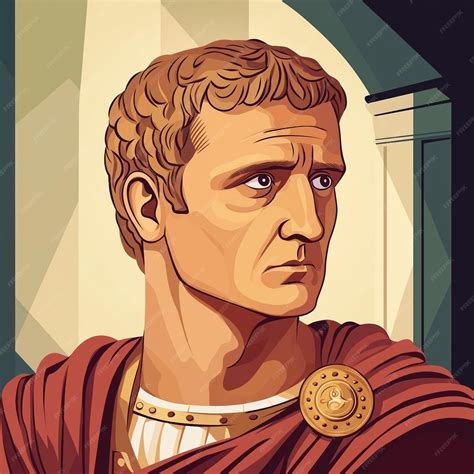 Illustration Of Augustus Caesar Ancient Roman Emperor Serious