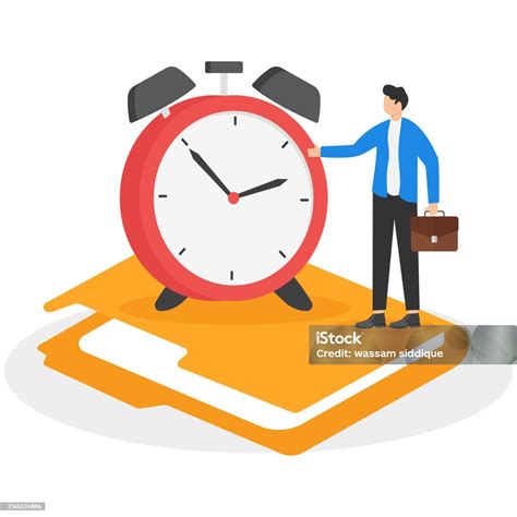 Open Folder Icon And Clock Inside Gear Temporary Files Stock