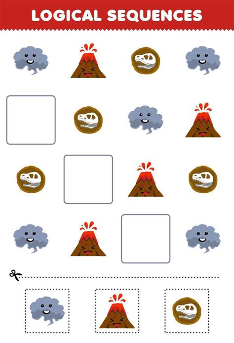 Juego Educativo Para Niños Secuencias Lógicas Para Niños Con Hoja De Trabajo De Naturaleza