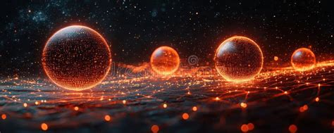 Conceptual Quantum Cryptography Image With Photon Transmission And Quantum Keys Stock Image