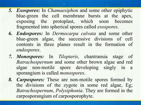 Reproduction Of Algae Vegetative Asexual And Sexual Reproduction Ppt