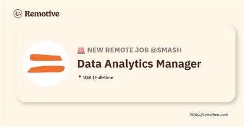Hiring Data Analytics Manager Smash