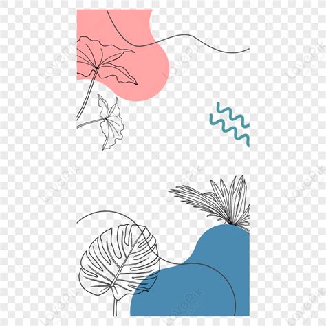 여름 일러스트 열대 잎 인스 타 그램 스토리 테두리 블루체액요약 Png 일러스트 무료 다운로드 Lovepik