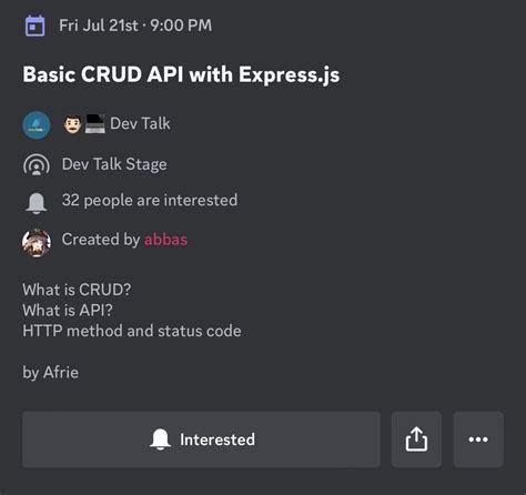 Afrie Irham On Linkedin Come Join Basic Crud Api With Expressjs Class