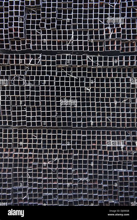 Stacked Square Metal Stock Photo Alamy