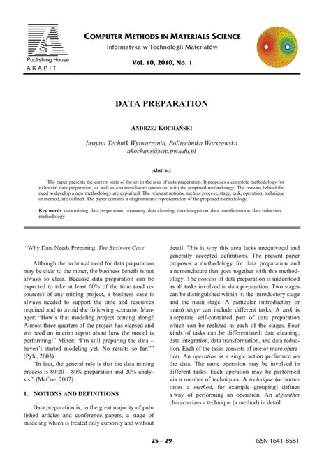 Pdf Data Preparation