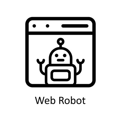 Web Robot Vector Outline Icons Simple Stock Illustration Stock Vector Art At Vecteezy