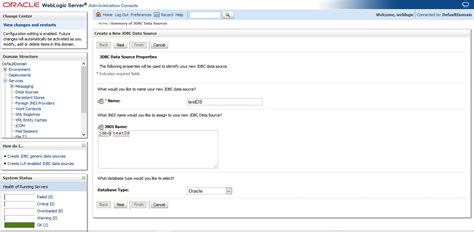 How To Create A Datasource In Weblogic Server 11g Console Techsupper