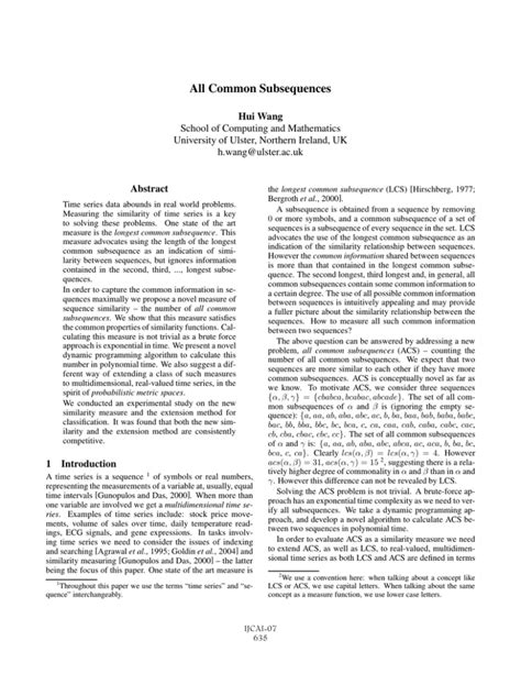 All Common Subsequences