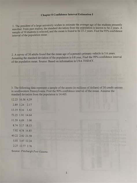 Solved Chapter 8 Confidence Interval Estimation 1 The