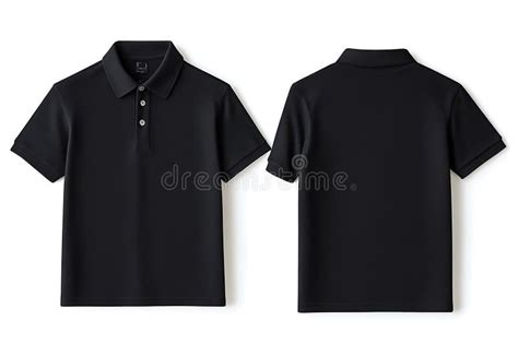 Black Polo Shirt Front And Back View 1 Stock Illustration