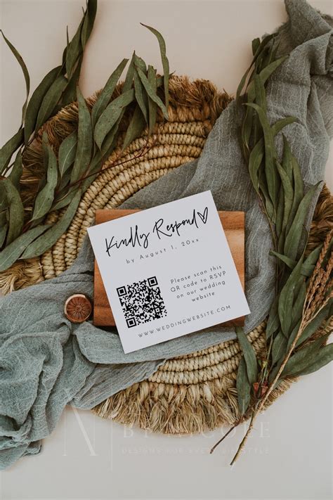 QR Code Response Card Editable Printable Modern RSVP Etsy