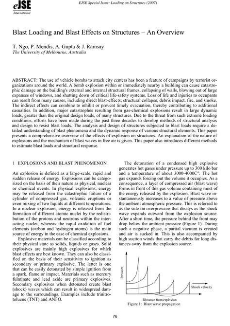 Pdf Blast Loading And Blast Effects On Structures—an Overview