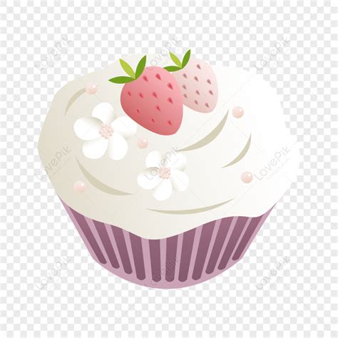 딸기 컵 케이크 Png 일러스트 무료 다운로드 Lovepik