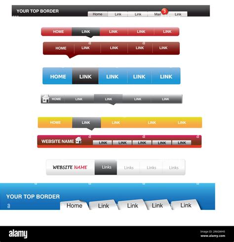 Web Navigation Bars Stock Vector Image And Art Alamy