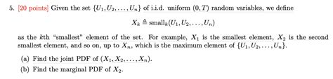 Solved Xk≜smallku1u2un As The K Th Smallest Element