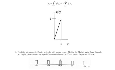 solved x t 2 find the trigonometric fourier series for