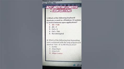 Most Important Computer Exam Questions Computerfundamental