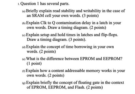 Solved 1 Question 1 Has Several Parts A Briefly Explain
