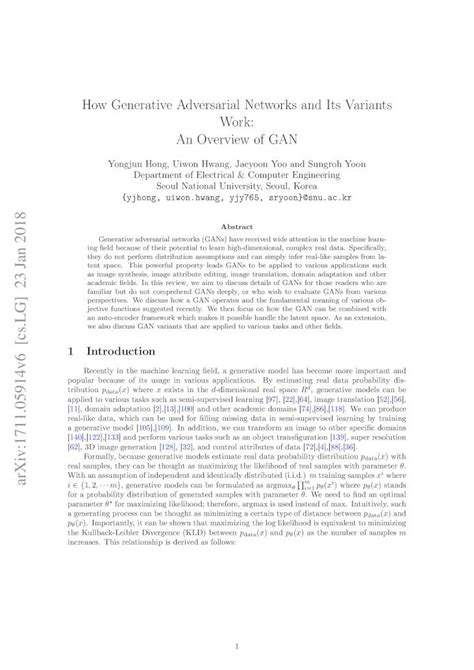 Pdf How Generative Adversarial Networks And Its Variants Work · How Generative Adversarial