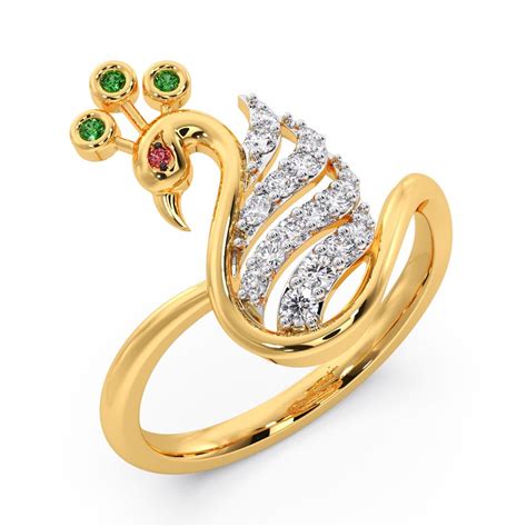 Exquisite Crowned Jewel Peacock Diamond And Gemstone Ring For Her