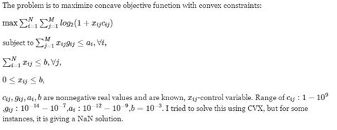 Problem With Log Objective Function Cvx Forum A Community Driven