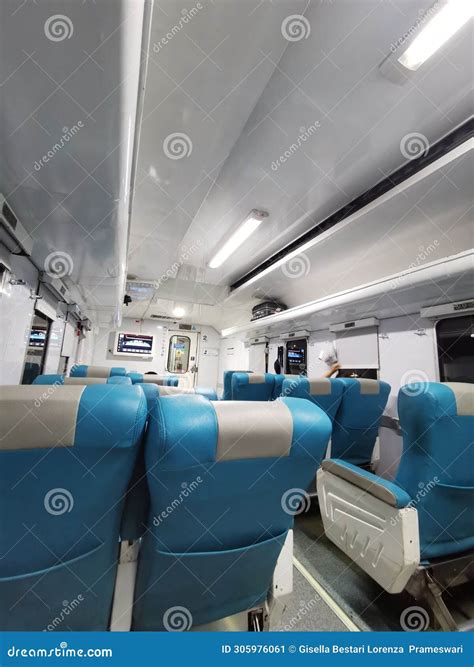 Inside Of Business Train Class In Indonesia Stock Image Image Of Blue