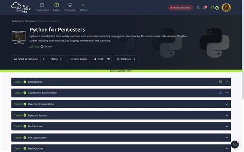 Day 95 🔥 Python For Pentesters Really Informative Room For Python