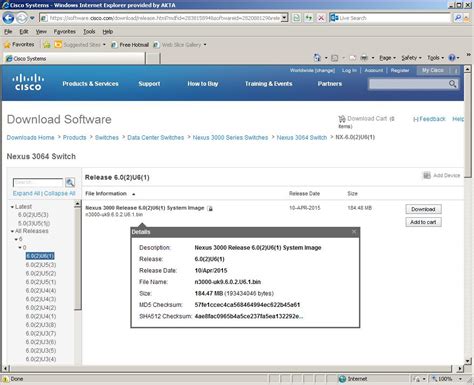 Solved Verify Image On Nexus 3000 Cisco Community