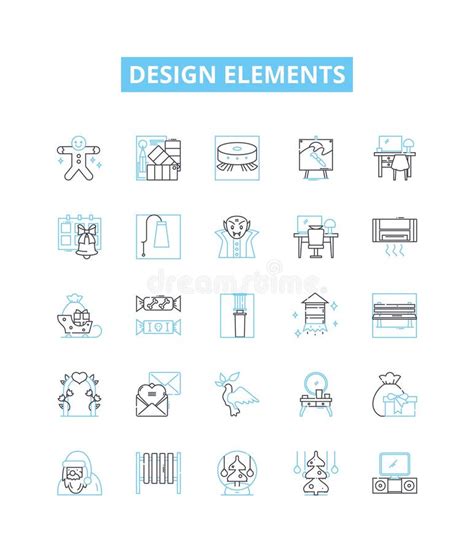 Design Elements Vector Line Icons Set Colour Form Line Shape Space Texture Balance