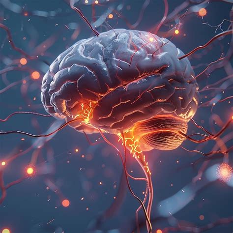 Premium Photo 3d Rendered Photo Of Realistic Human Brain Showing Firing Neurons And Nerve