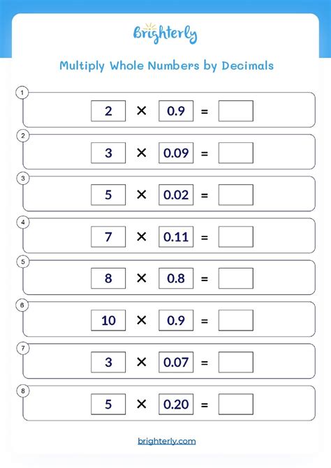 Master Decimal Multiplication Comprehensive Worksheets For Success