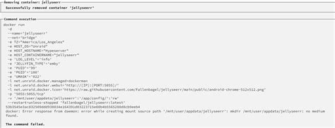 Docker Command Failed 6123 General Support Unraid