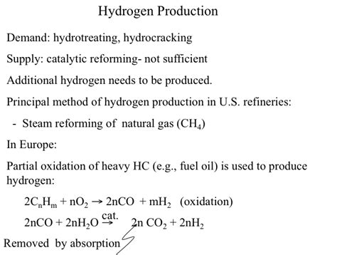 Hydrogen Production Fsc 432 Petroleum Refining