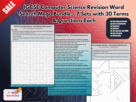 Igcse Computer Science Revision Word Search Mega Bundle 7 Sets With