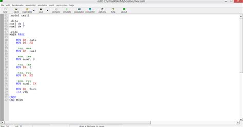 Program To Mov Data In Assembly Language Using Emu 8086