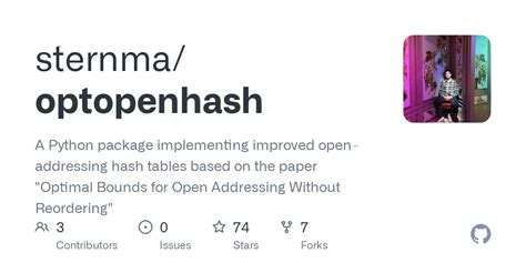optopenhash optopenhash elastic hashing py at main · sternma
