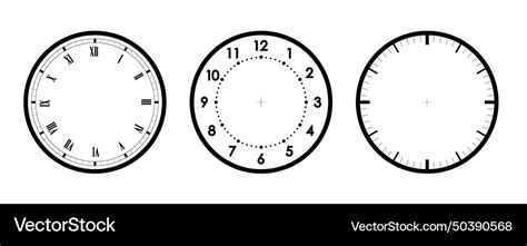 Clocks Face With Black Frame And Hands Simple Vector Image